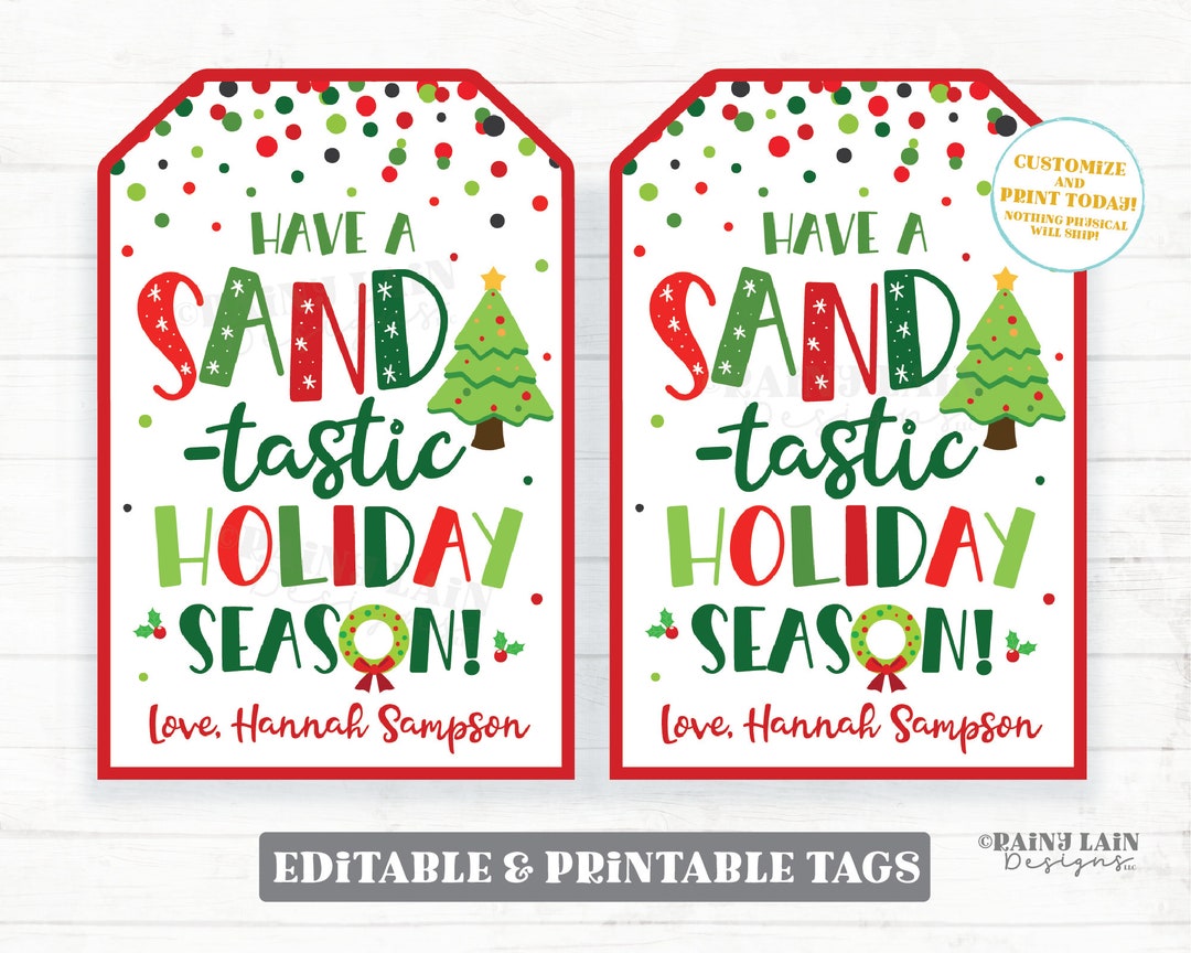 Holiday Sand Gift Tag Sandtastic Christmas Play Sand Favor Winter Break ...