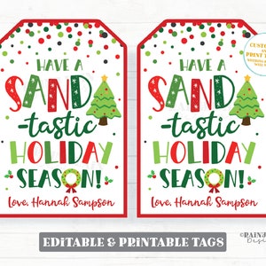 Holiday Sand Gift Tag Sandtastic Christmas Play Sand Favor Winter Break ...