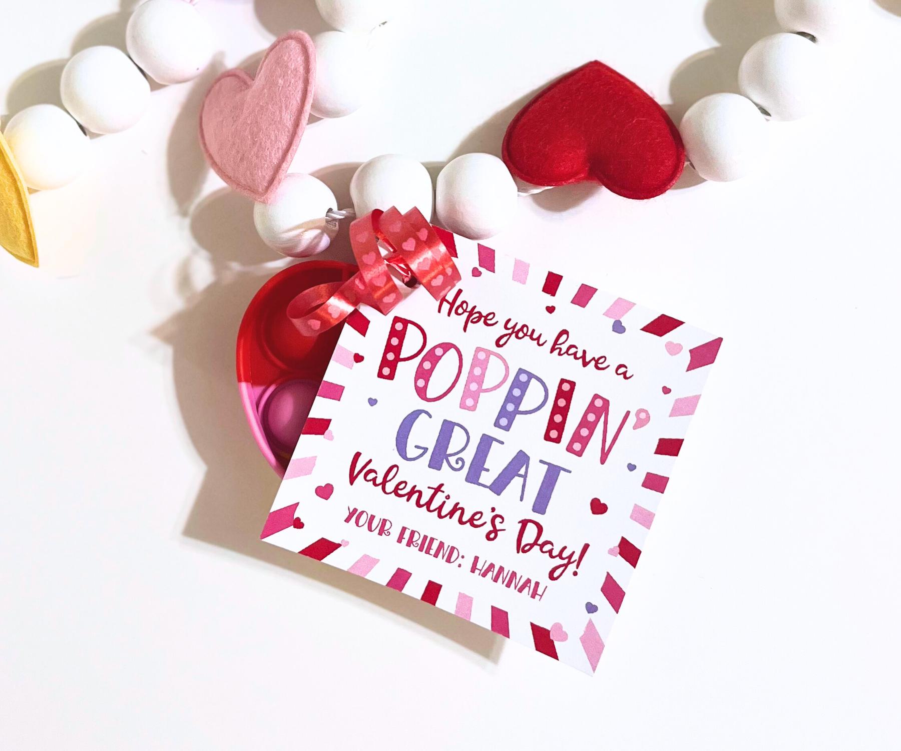 Poppin Great Valentines Day Tag, Pop Bracelet Gift, Popping Valentine ...