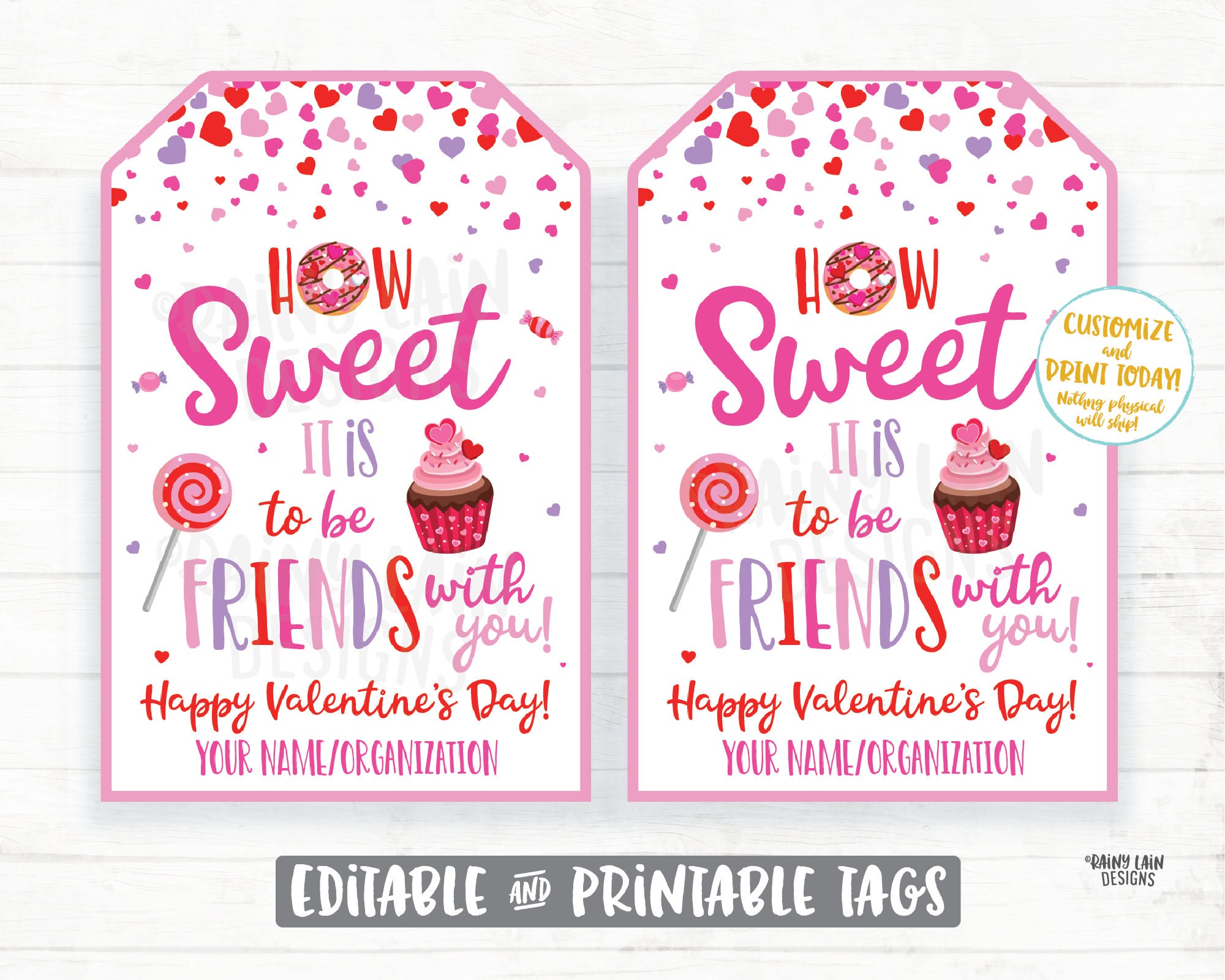 How Sweet It is to Be Friends With You Valentine Treat Candy | Etsy