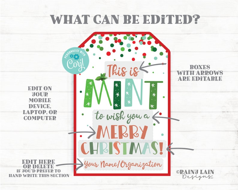 Mint to Wish You Merry Christmas Tag Holiday Mint Thank You - Etsy