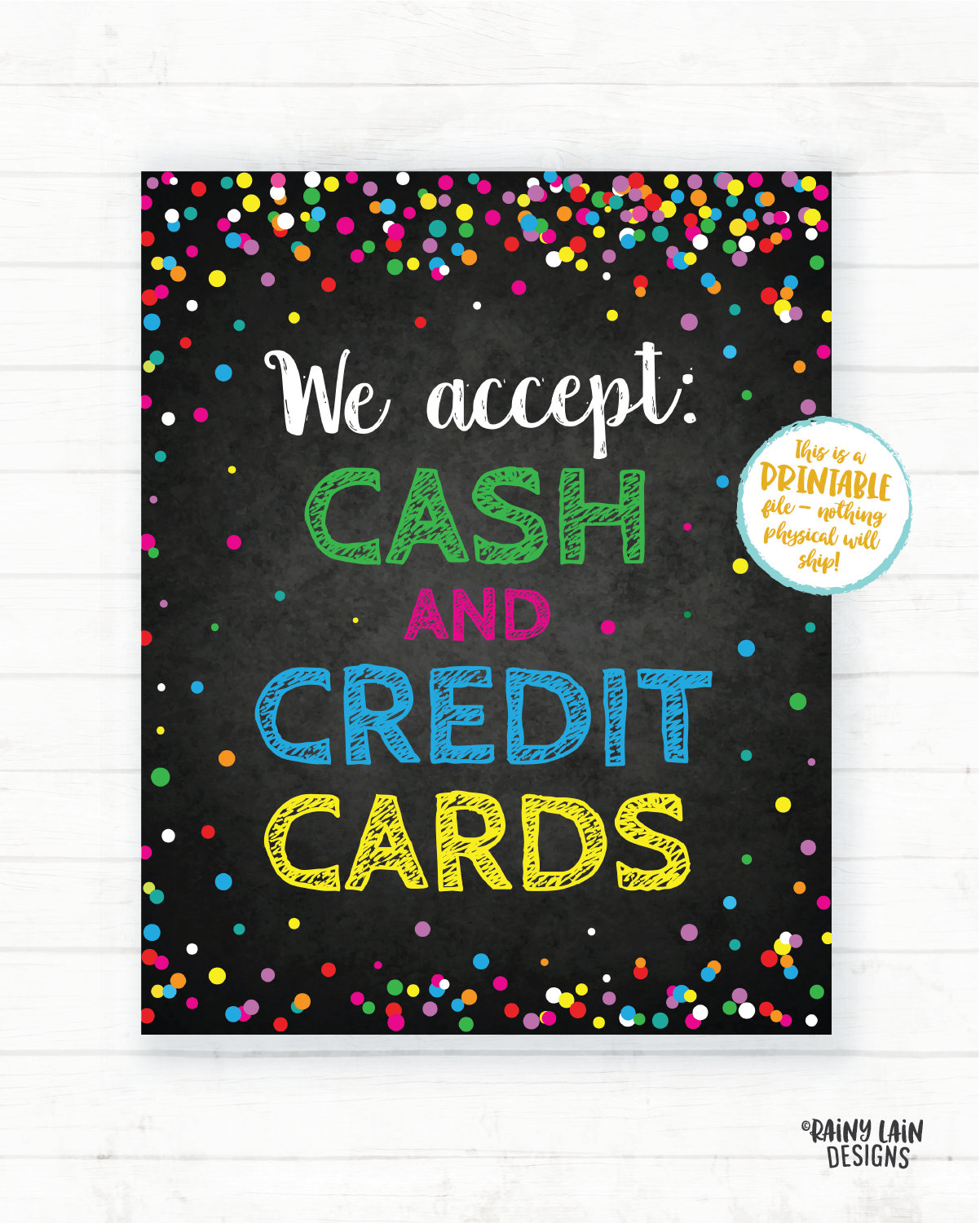 We Accept Cash and Credit Sign Credit Cards Sign Payment | Etsy