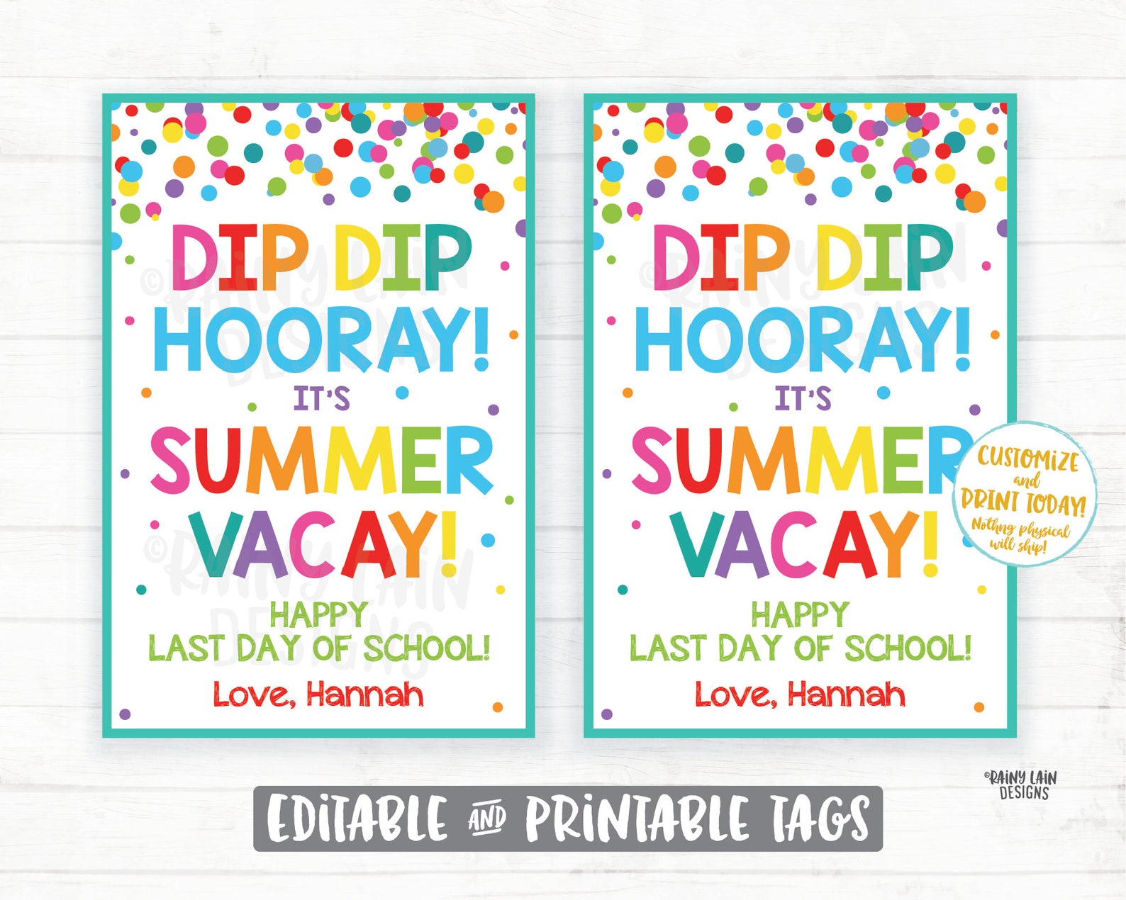 Dip Dip Hooray It's Summer Vacay End of School Year Gift - Etsy