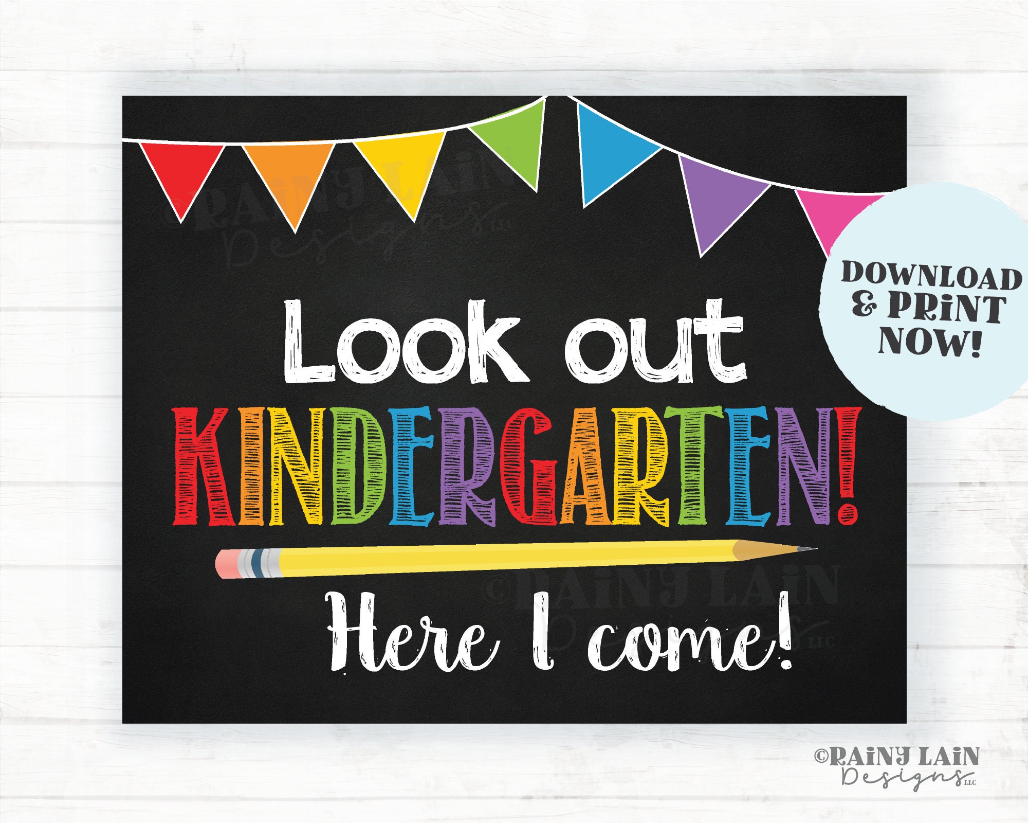 Look Out Kindergarten Here I Come Sign Kindergarten Poster Here I Come ...