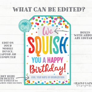 Squish You a Happy Birthday Squishy Toy Squishies Birthday Gift ...