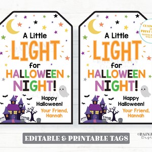 A Little Light for Halloween Night Tag Glow Stick Favor Glow Stick ...