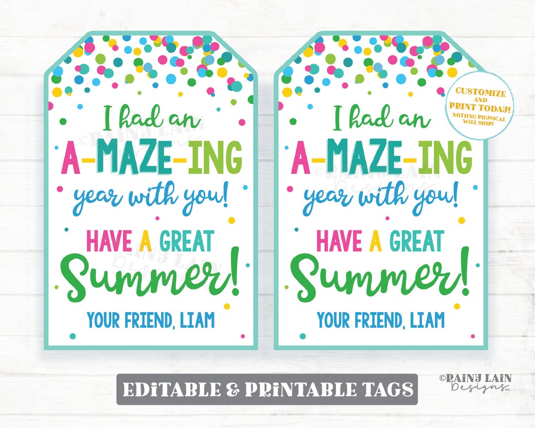A-maze-ing School Year Tags Have a Great Summer Favor Maze Game ...
