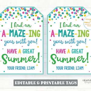 A-maze-ing School Year Tags Have a Great Summer Favor Maze Game ...