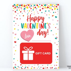 Valentine's Day Gift Card Holder Teacher Printable Valentine's Day Gift ...