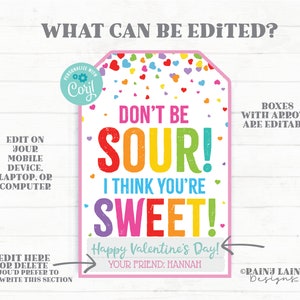 Sweet and Sour Candy Valentine, Don't Be Sour I Think You're Sweet ...