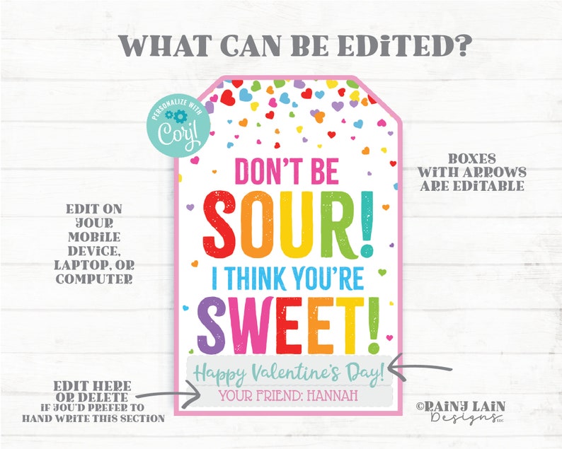 Sweet and Sour Candy Valentine, Don't Be Sour I Think You're Sweet ...