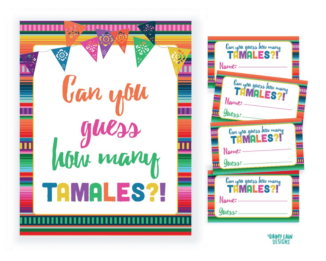 Guess How Many Tamales Game, Baby Fiesta Games, Fiesta Baby Shower Game ...