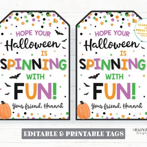 Halloween is Spinning With Fun Tag Halloween Spinner Gift Tag Halloween ...