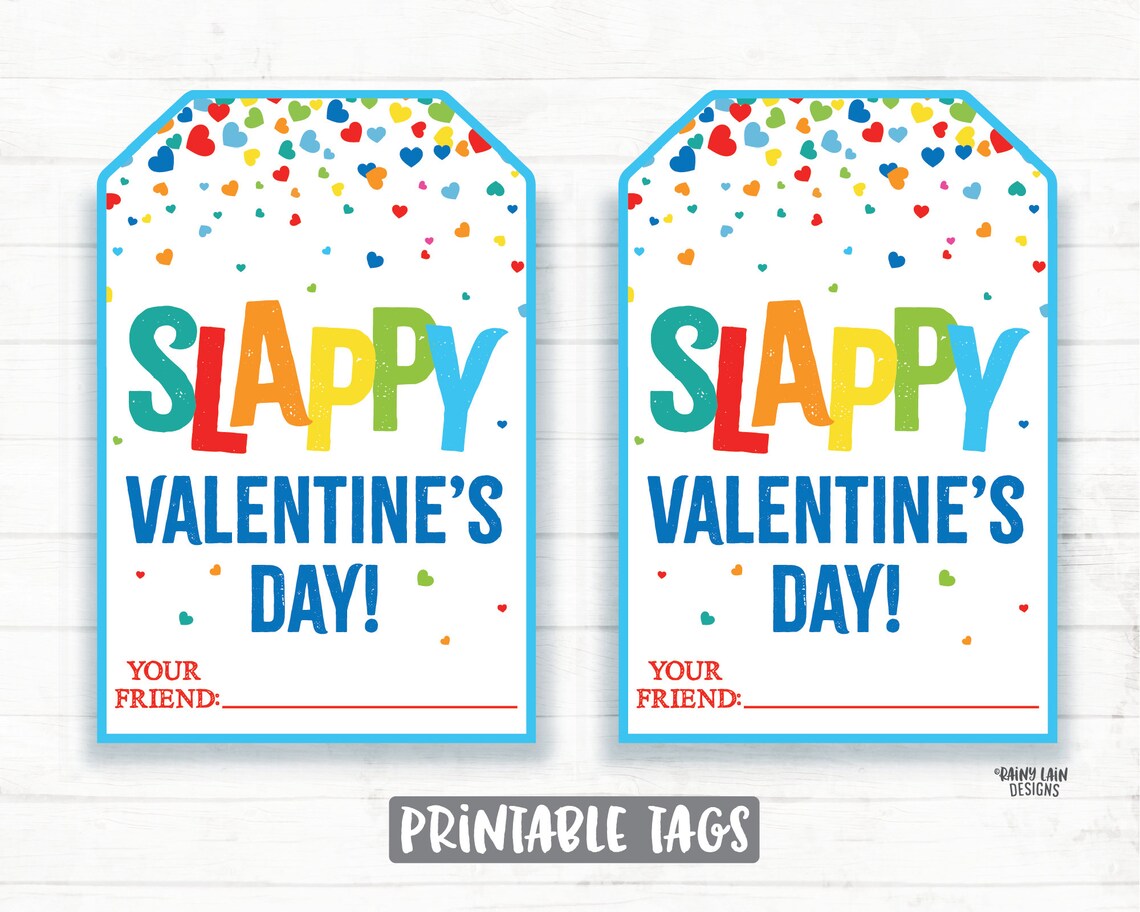 Slappy Valentine's Day Tags Slap Bracelet Valentine Slap | Etsy