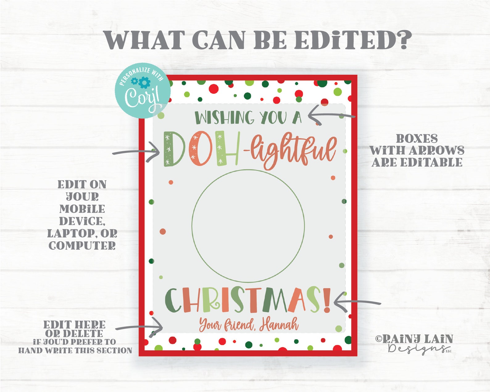 Doh-lightful Christmas Card Play Dough Gift Tag Holiday Playdough From ...