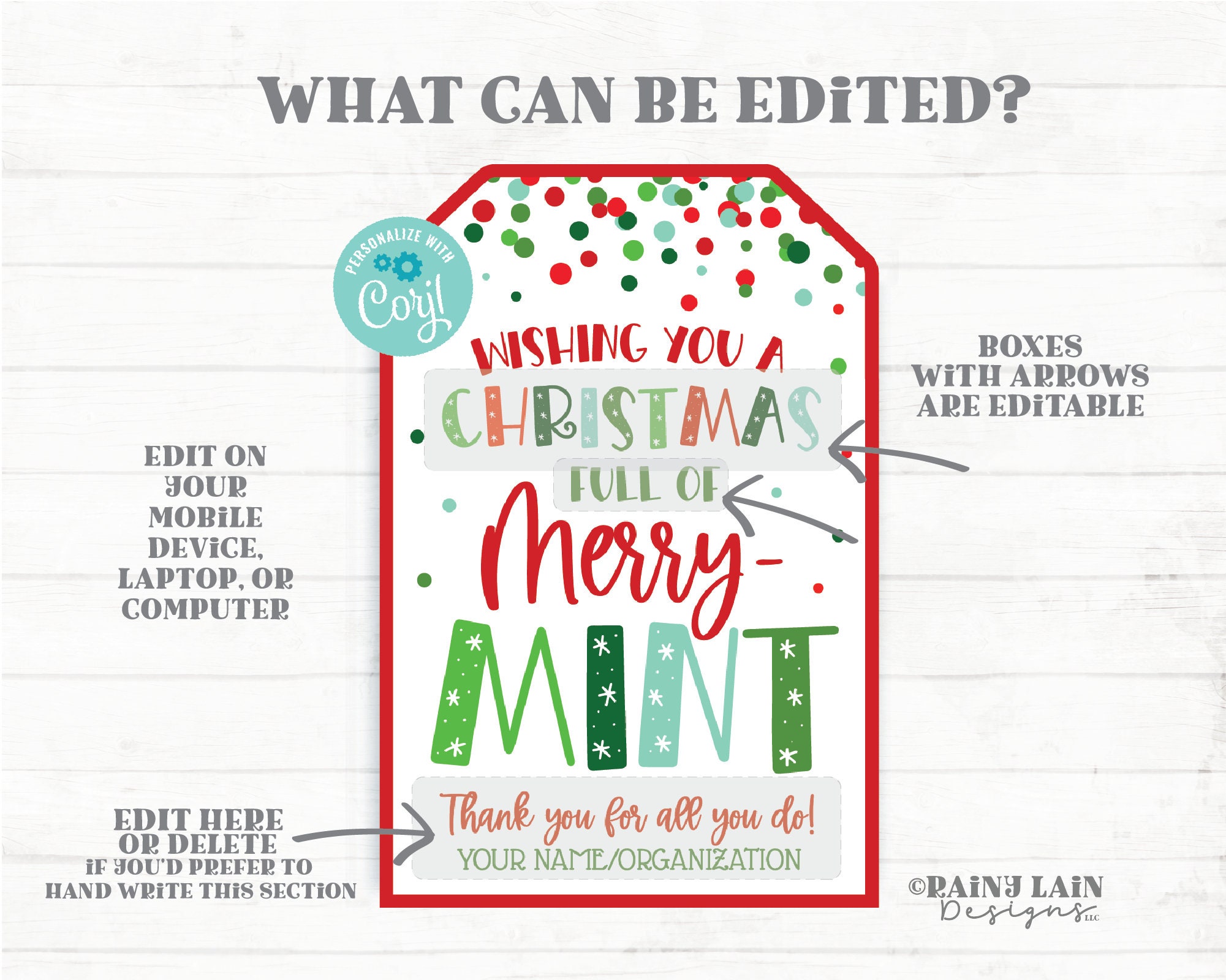 Christmas Full of Merry-mint Tag Holiday Mint Gift Employee - Etsy