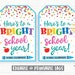 Here's to a Bright School Year Tags First Day of School - Etsy