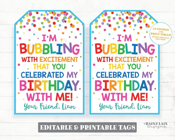 I'm Bubbling With Excitement That You Celebrated My - Etsy