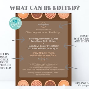 Appreciation Pie Party Flyer, Pie Night Invitation, Fundraiser, Contest ...