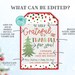 Christmas Thank You Gift Tag, Editable Printable Template, Holiday ...