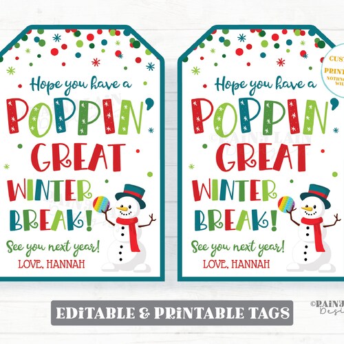 Christmas Pop Gift Tag Popping With Fun Poppin Holiday Fidget - Etsy