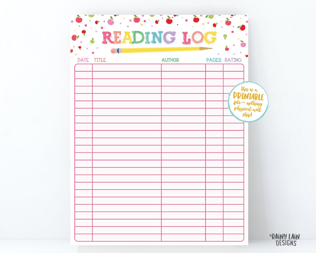 Reading Log Printable Reading Log for Kids, Summer Reading Log, Spring ...