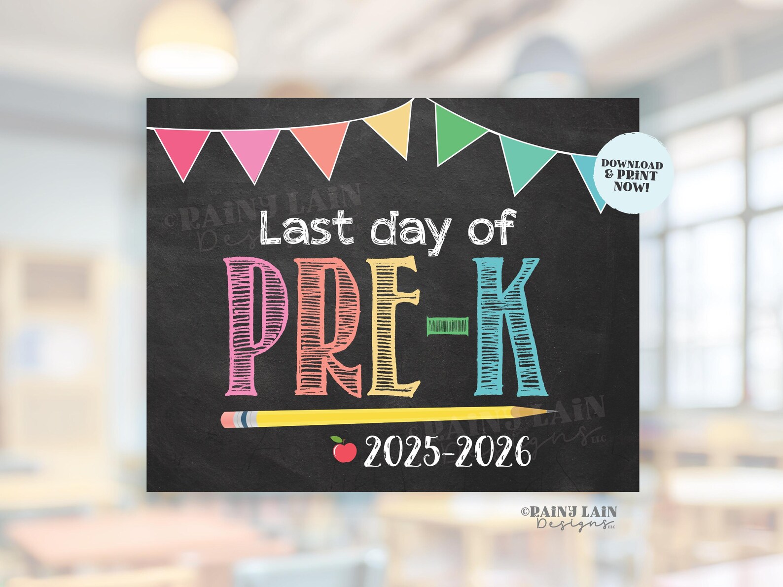 First Day of Pre-k Sign Girl Printable First Day of School Sign Back to ...