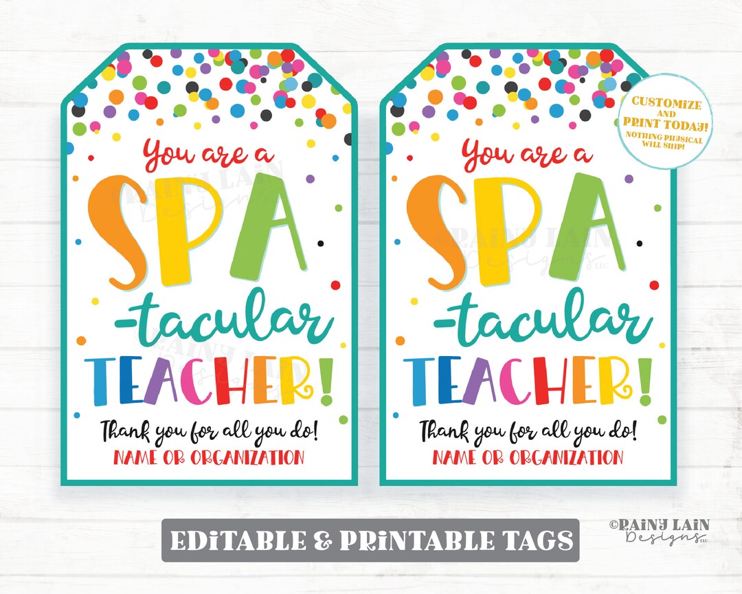 Spa-tacular Gift Tags, Editable Spa Day, Beauty, Nails, Facial, Mask ...