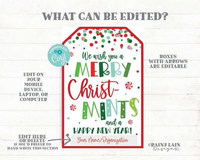 We Wish You a Merry Christ-mint Christmas Tag Holiday Mint | Etsy