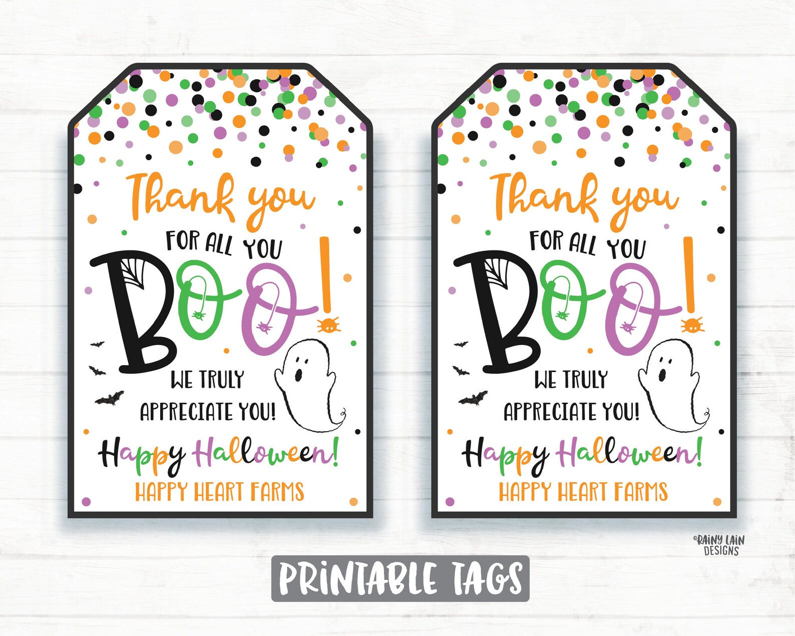 Thank You for All You Boo Tag Halloween Tag Printable - Etsy