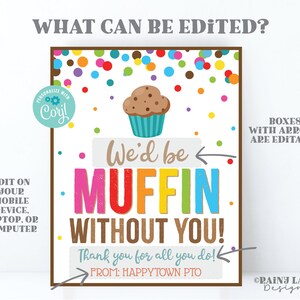 Muffin Without You Sign We Appreciate You Muffins Lounge Employee ...
