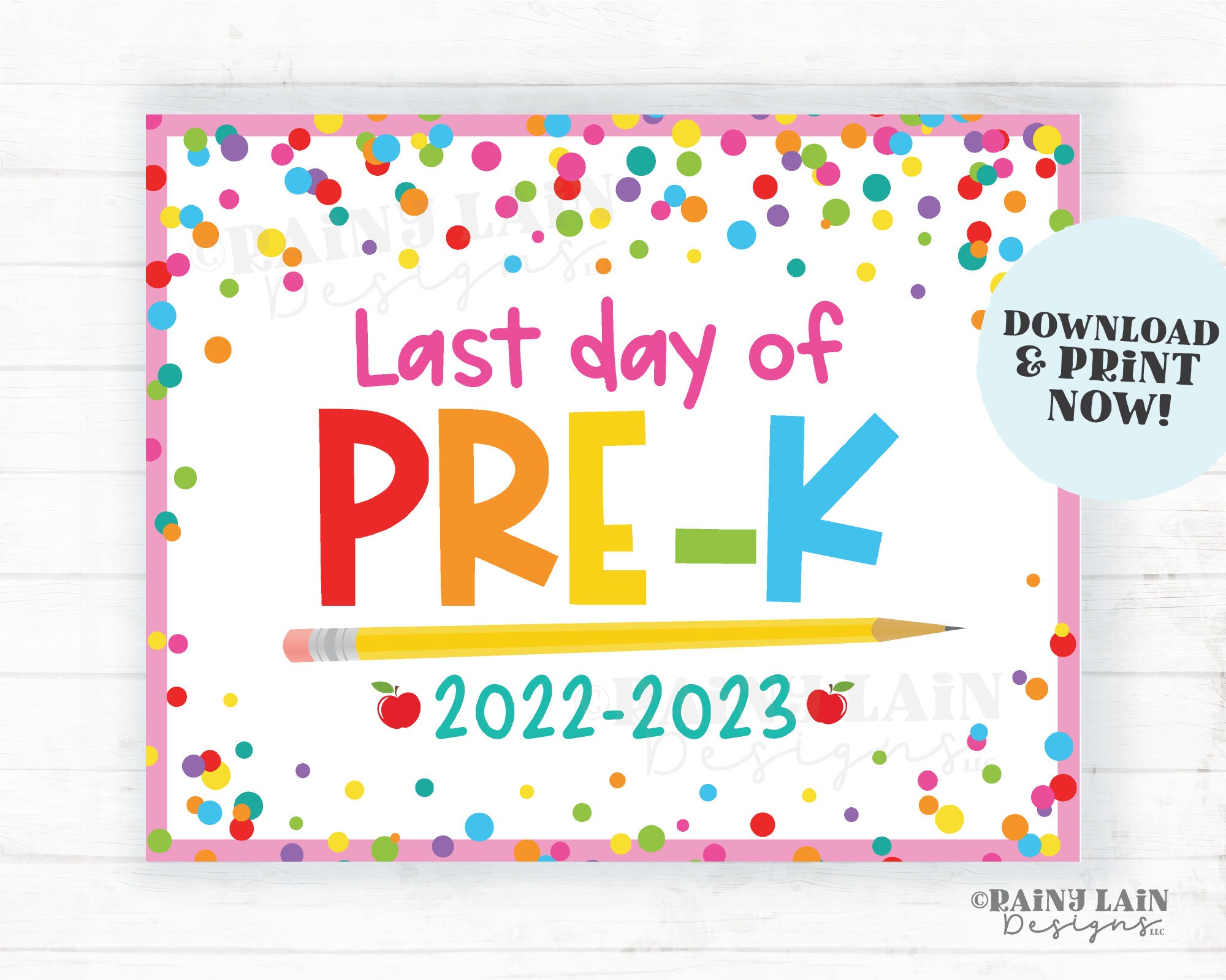 First Day Of Preschool Sign 2022