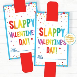 Slap Bracelet Valentine Slappy Valentine's Day Tag Slappy - Etsy