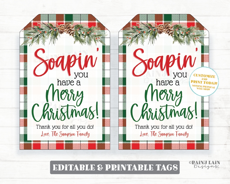 Soapin You Have a Merry Christmas Gift Tag Holiday Soap Tags - Etsy
