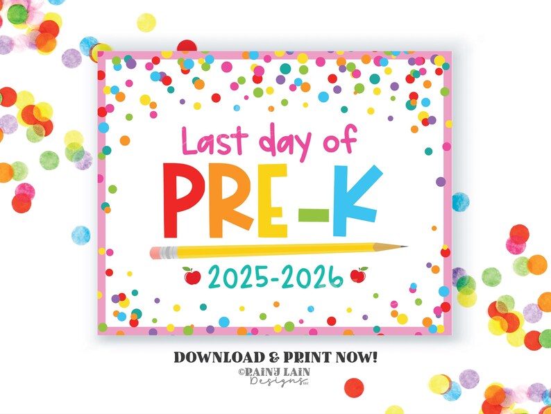 First and Last Day of Pre-k Sign Set 1st Day of Pre-kindergarten ...