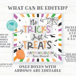 Editable Halloween Favor Tags, Boo Gift, Trick or Treat Bags, Printable ...