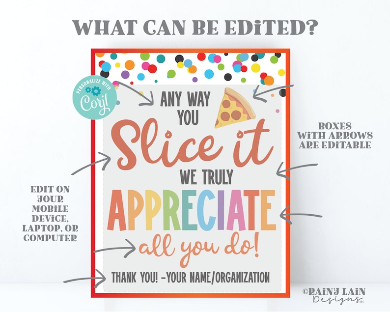 Pizza Appreciation Sign Any Way You Slice It We Appreciate You - Etsy