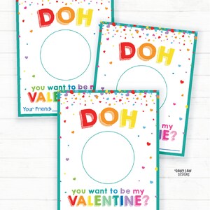 Play Dough Valentine, Doh You Want to Be My Valentine, Doh Valentine ...