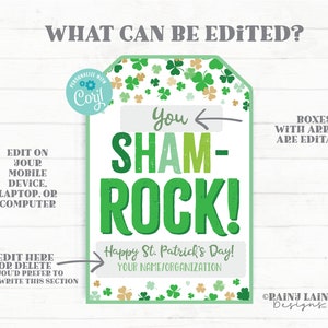 You Sham-rock Tag St Patrick's Day Gift St Patty's Shamrock ...