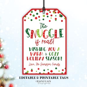 The Snuggle is Real Christmas Gift Tags, Office, Co-worker, Teacher ...