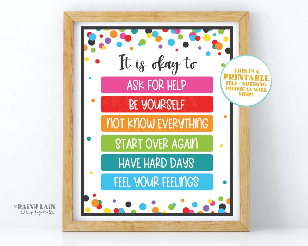 It is Okay to Sign, Classroom Printable Therapist Office Decor School ...