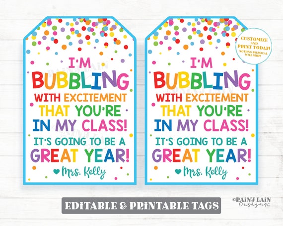 I'm Bubbling With Excitement You're in My Class Going - Etsy