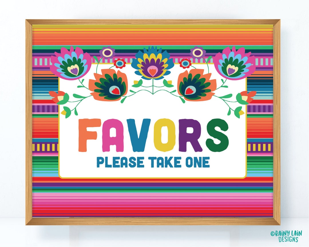 Fiesta Favors Sign, Fiesta Theme, Fiesta Sign, Wedding Favors Sign ...