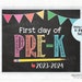 First Day of Pre-k Sign Girl Printable First Day of School - Etsy