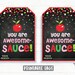 Awesome Sauce Valentine, Applesauce Valentine Tags, Chalkboard ...