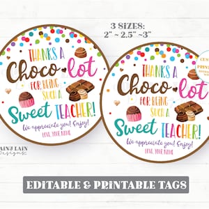Thanks a Choco-lot for Being a Sweet Teacher Chocolate Round Chocolot ...