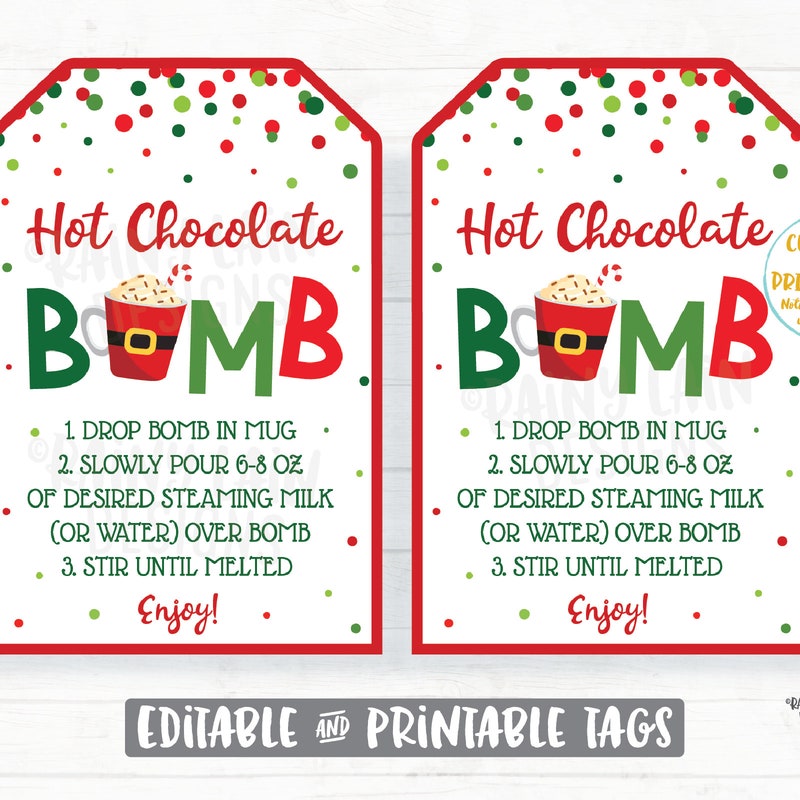 Hot Cocoa Bomb Tags - Etsy