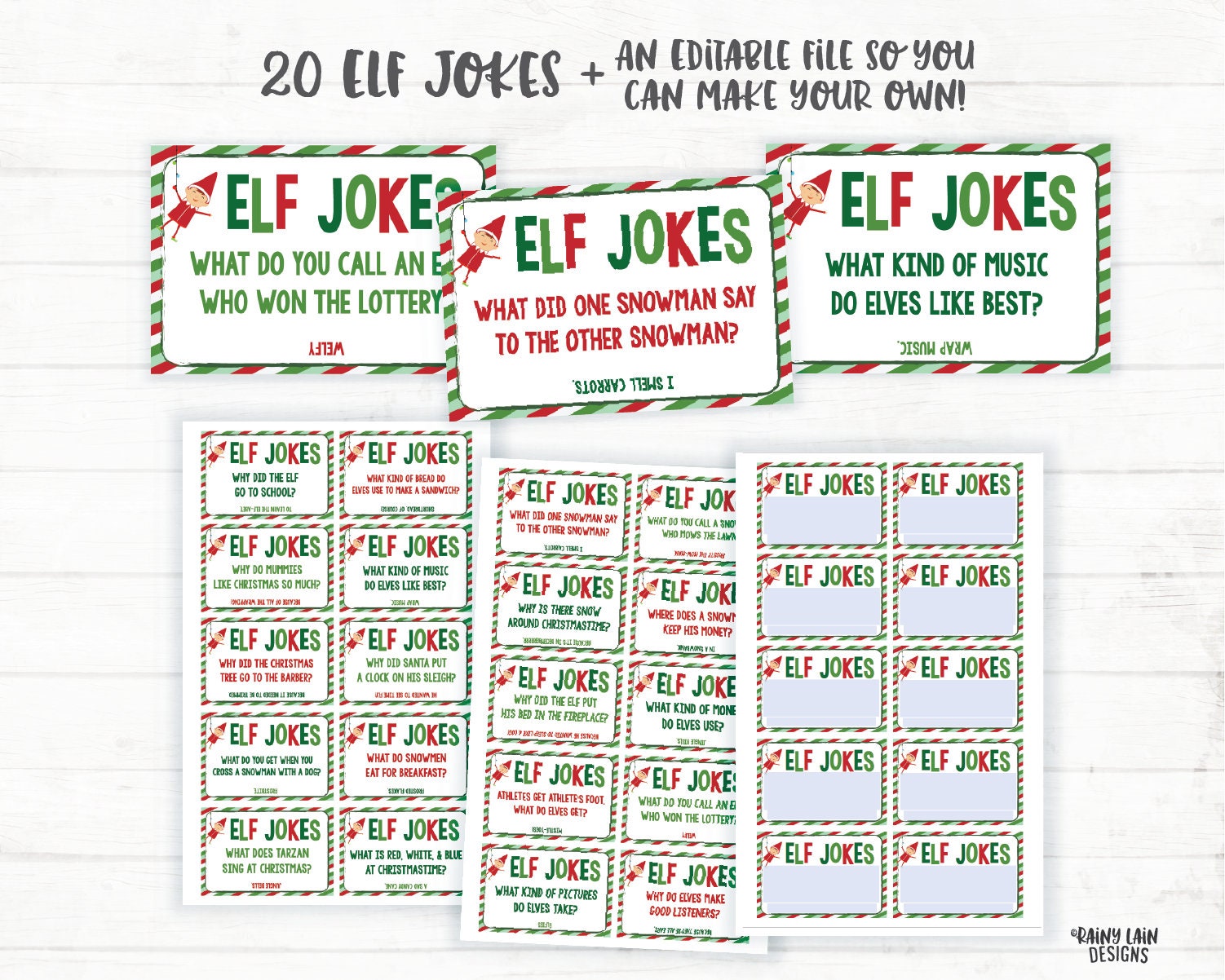 Elf Jokes Elf Notes Elf Printables Editable Elf Jokes | Etsy