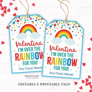Rainbow Coloring Valentine Tag, Over the Rainbow for You, Crayons ...
