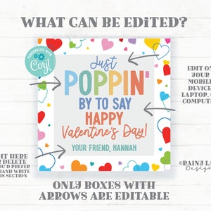 Poppin by to Say Happy Valentine's Day, Editable Popping Fidget Square ...